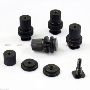 1/4" Tripod Mount Screw Nut Cold Shoe Adapter Kit fr Flash Camera Hot ...